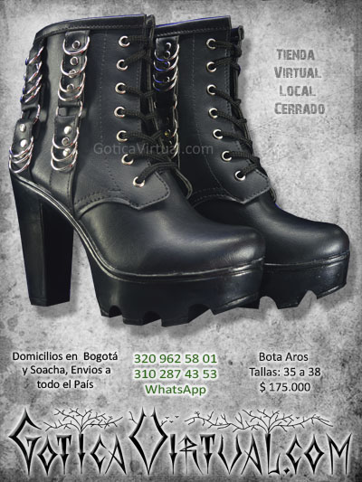Botas Rockeras Metaleras Bogota Hebillas Taches Cremalleras Goticas ...
