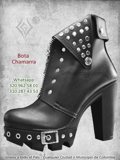 Botas Rockeras Metaleras Bogota Hebillas Taches Cremalleras Goticas ...