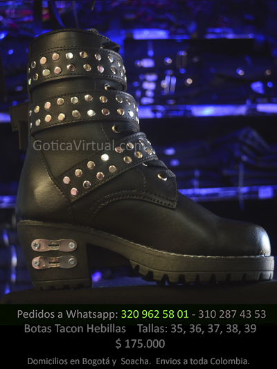 Botas Rockeras Metaleras Bogota Hebillas Taches Cremalleras Goticas ...