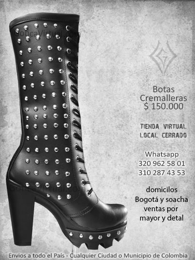 Botas Rockeras Metaleras Bogota Hebillas Taches Cremalleras Goticas ...